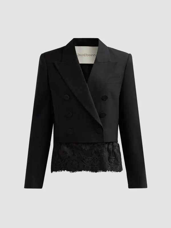 Zimmermann Valiant Lace Short Blazer