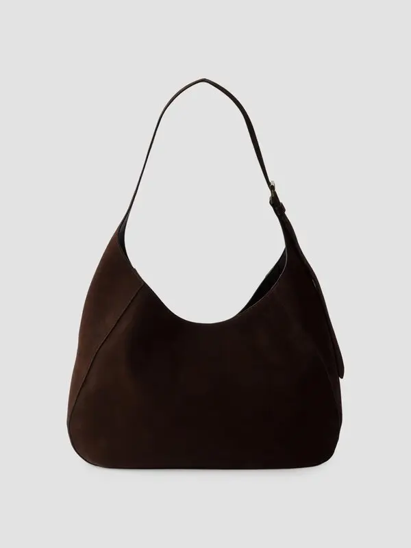 Prada Boogie Large Suede Shoulder Bag - Brown