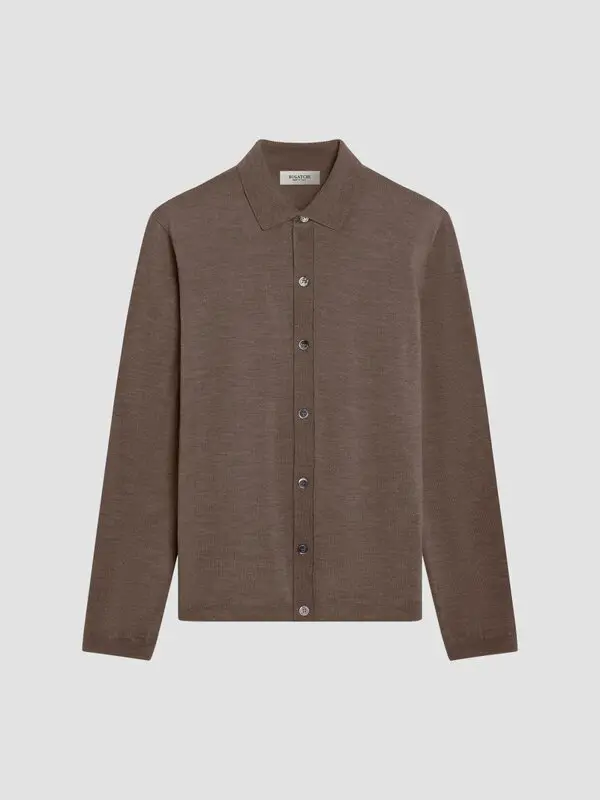 Bugatchi Alistair Wool Shirt - Walnut