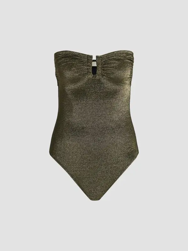 Ulla Johnson Monterey Metallic Strapless One-piece Swimsuit