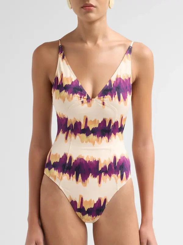 Ulla Johnson Alba Deep V One-piece Swimsuit