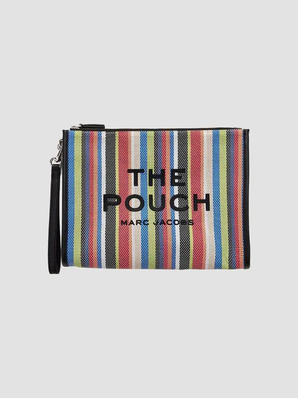 Marc Jacobs The Stripe Mesh Large Pouch - Red Multi