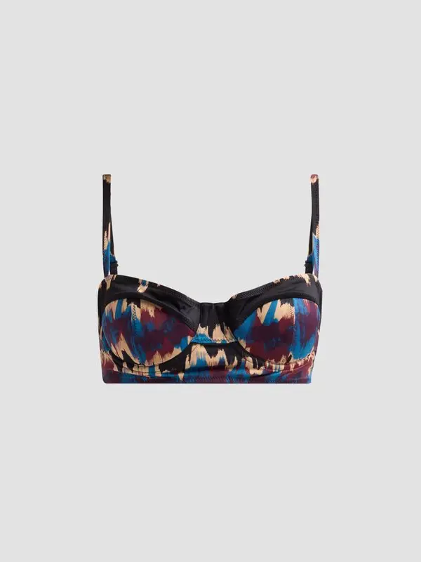 Ulla Johnson Zahara Printed Bikini Top - Alloy