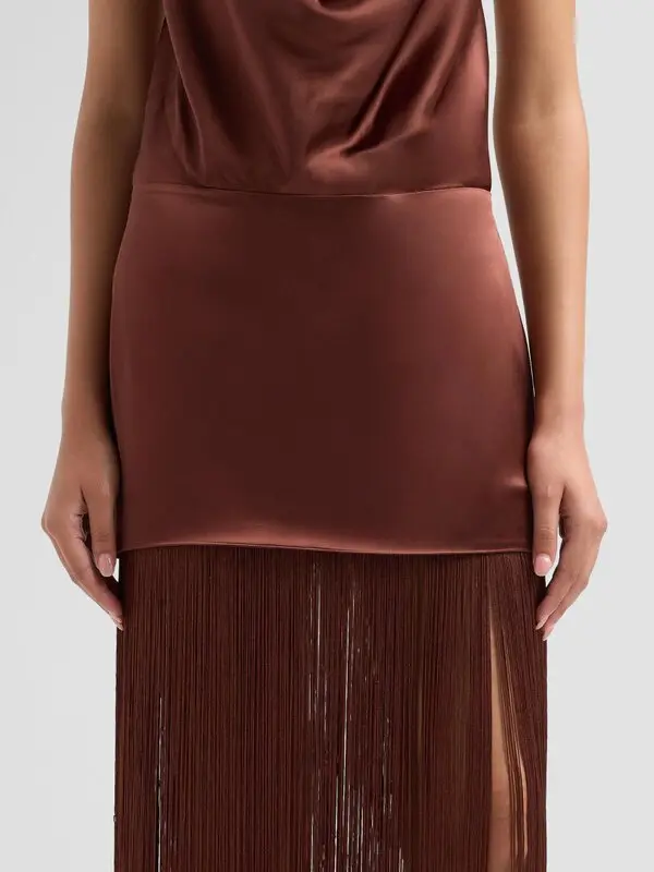 Retrofete Cyrelle Cowl Fringe Dress