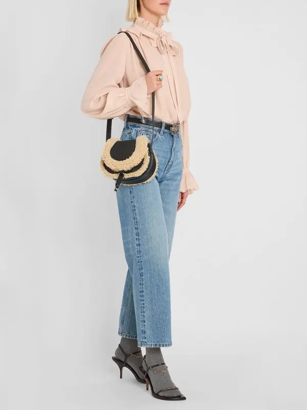 Chloé Marcie Small Shearling Crossbody Bag