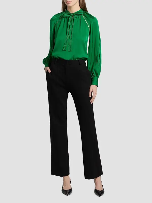 Elie Tahari The Angie Stretch-silk Blouse