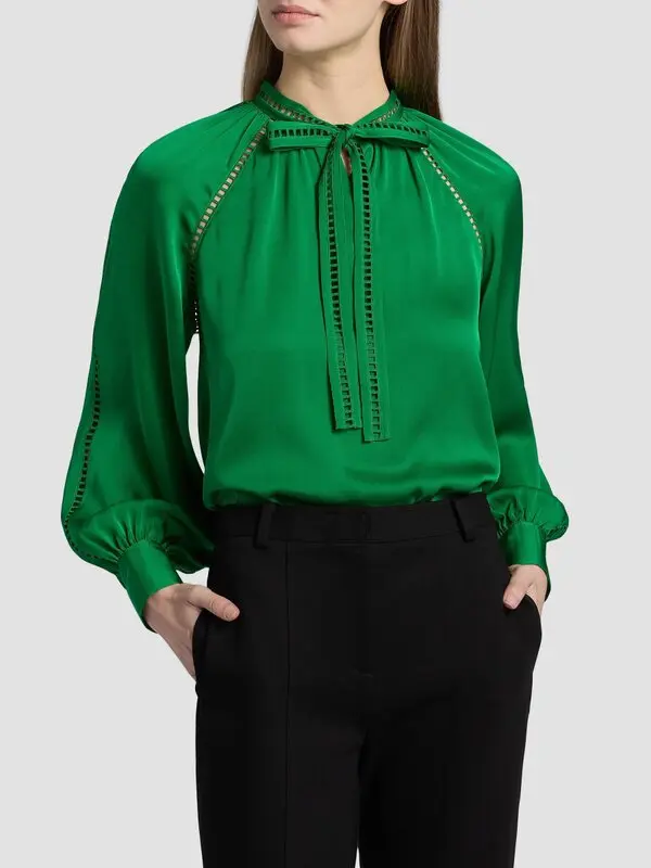 Elie Tahari The Angie Stretch-silk Blouse