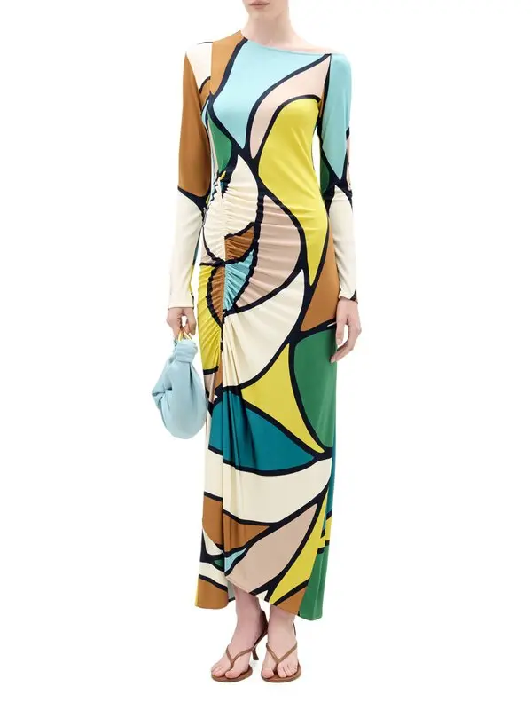 Silvia Tcherassi Ilana Absract Jersey Maxi Gown