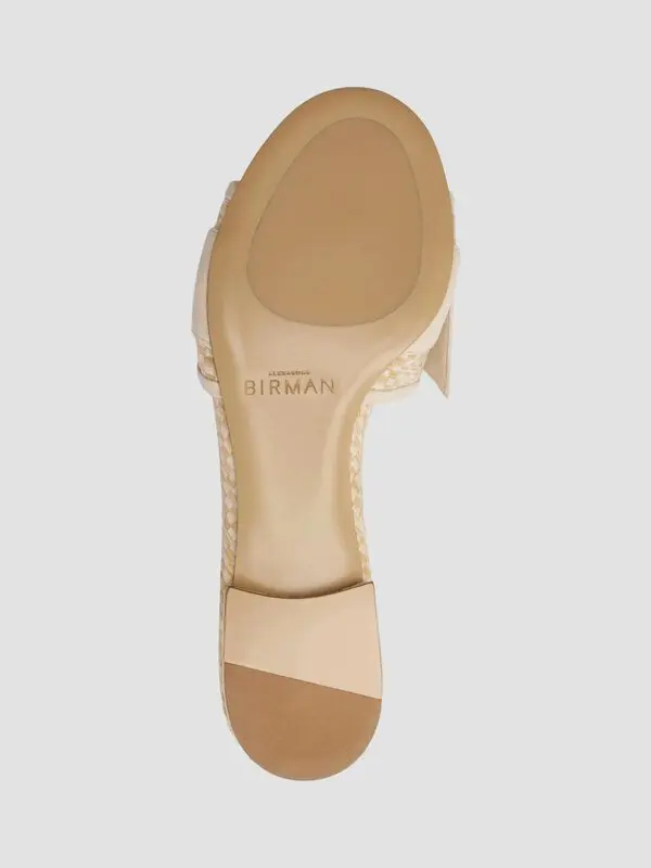ALEXANDRE BIRMAN Maxi Clarita Leather-raffia Flats