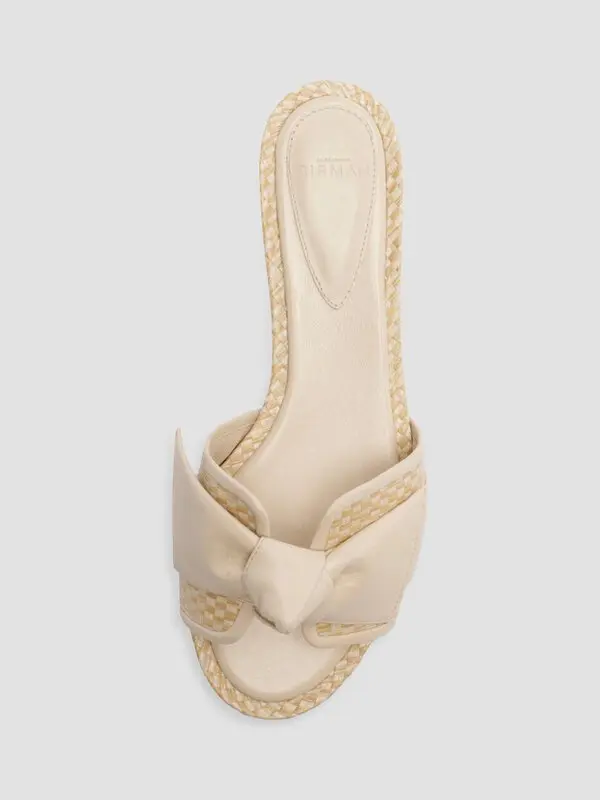 ALEXANDRE BIRMAN Maxi Clarita Leather-raffia Flats