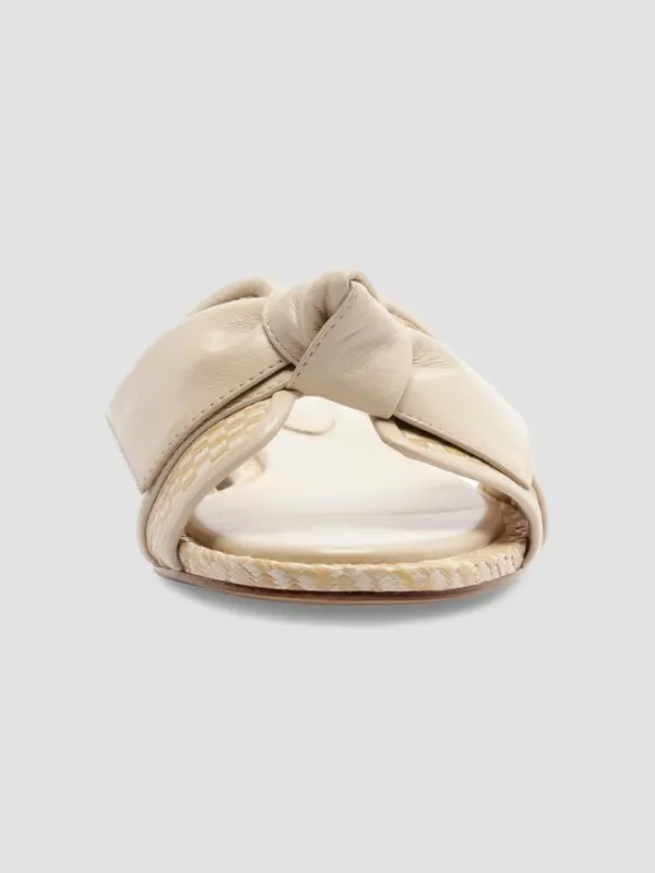 ALEXANDRE BIRMAN Maxi Clarita Leather-raffia Flats