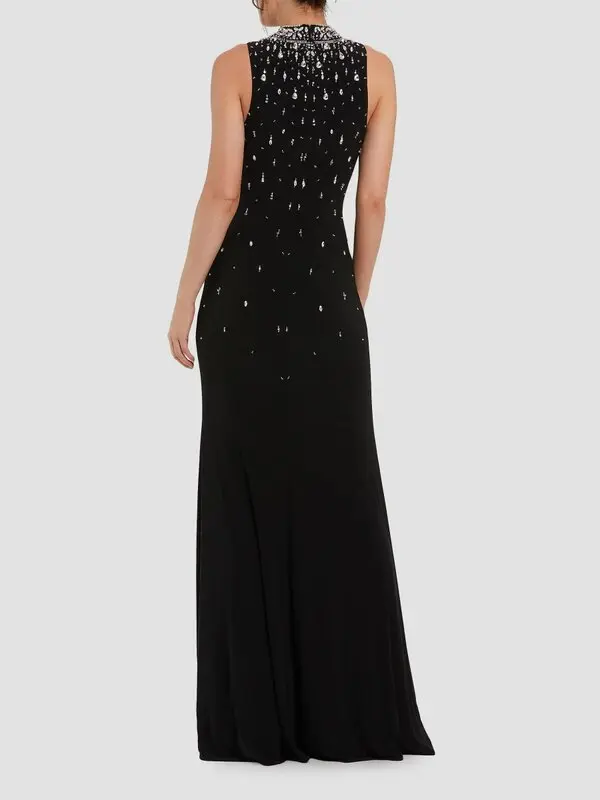 Mac Duggal Beaded Stretch Jersey Gown