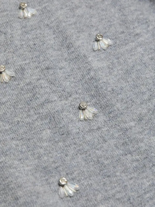 MILLY Rosalyn Rhinestone-embellished Short-sleeve Top