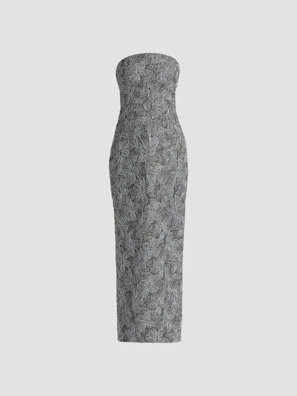 MILLY Meredith Floral-embroidered Maxi Dress