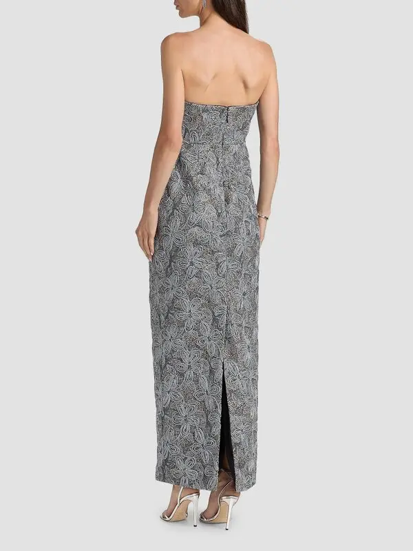MILLY Meredith Floral-embroidered Maxi Dress