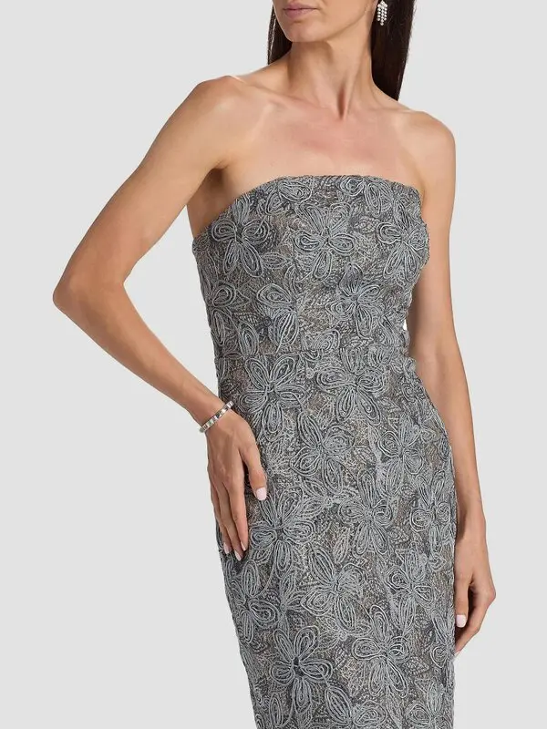 MILLY Meredith Floral-embroidered Maxi Dress