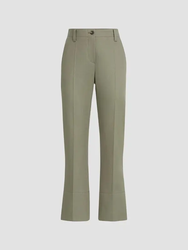 Brunello Cucinelli Stretch Cotton Cover Kickflare Cigarette Trousers