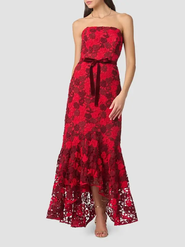 Shoshanna Cierra Floral Lace High-low Maxi Dress
