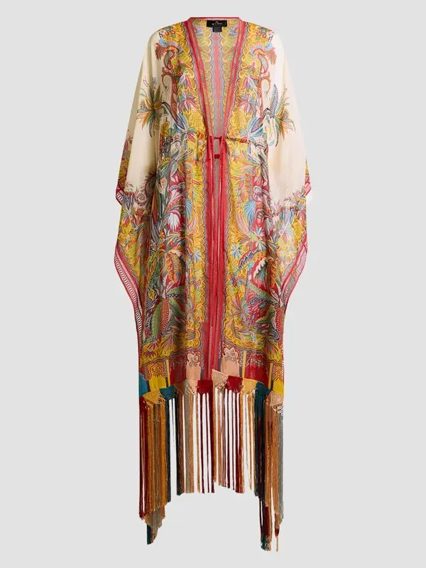Etro Multicolor Fringe-trim Caftan Cover-up - Multi