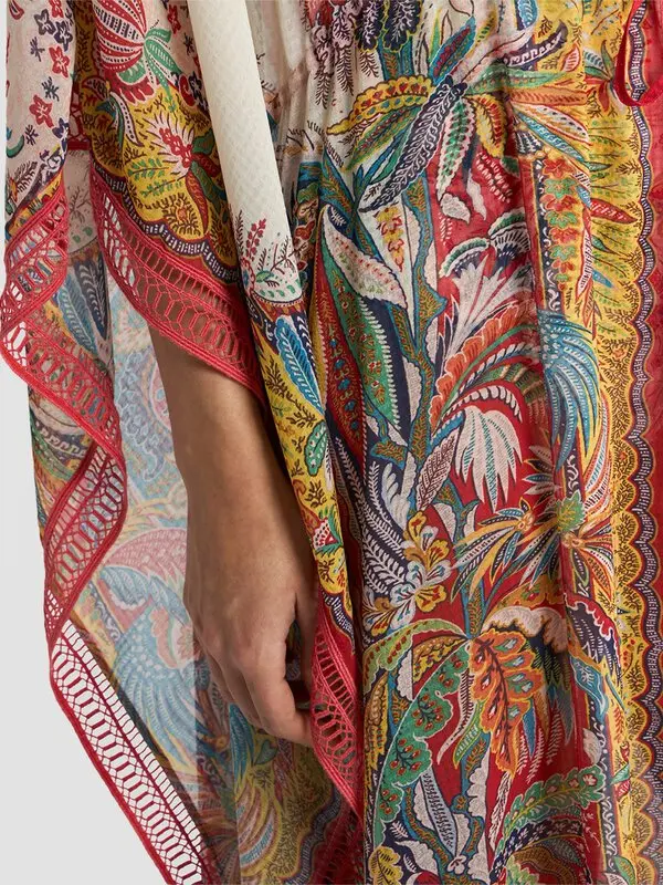 Etro Multicolor Fringe-trim Caftan Cover-up