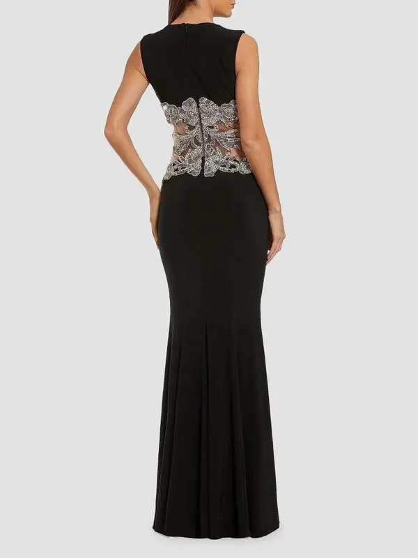 Mac Duggal Beaded-waist Sleevelessjersey Gown