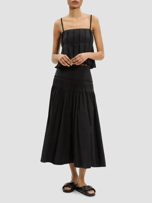 Theory Accordion Midi-skirt