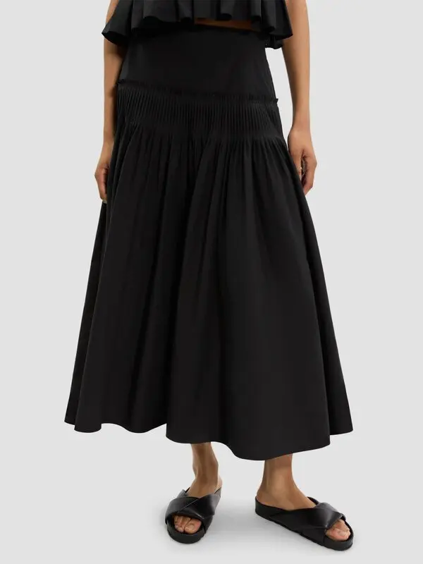 Theory Accordion Midi-skirt