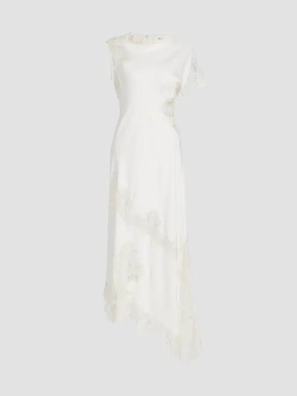 A.L.C. Alessia Asymmetric Lace-trimmed Dress