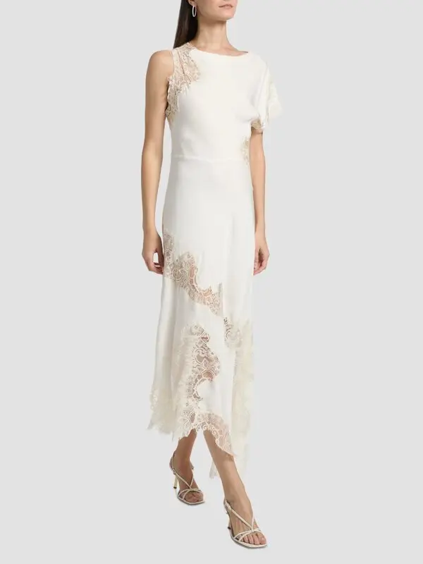 A.L.C. Alessia Asymmetric Lace-trimmed Dress