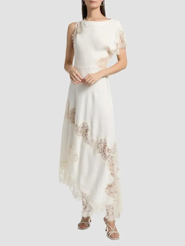 A.L.C. Alessia Asymmetric Lace-trimmed Dress