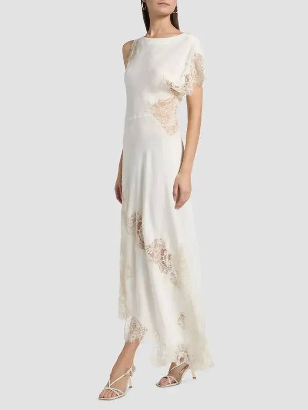 A.L.C. Alessia Asymmetric Lace-trimmed Dress
