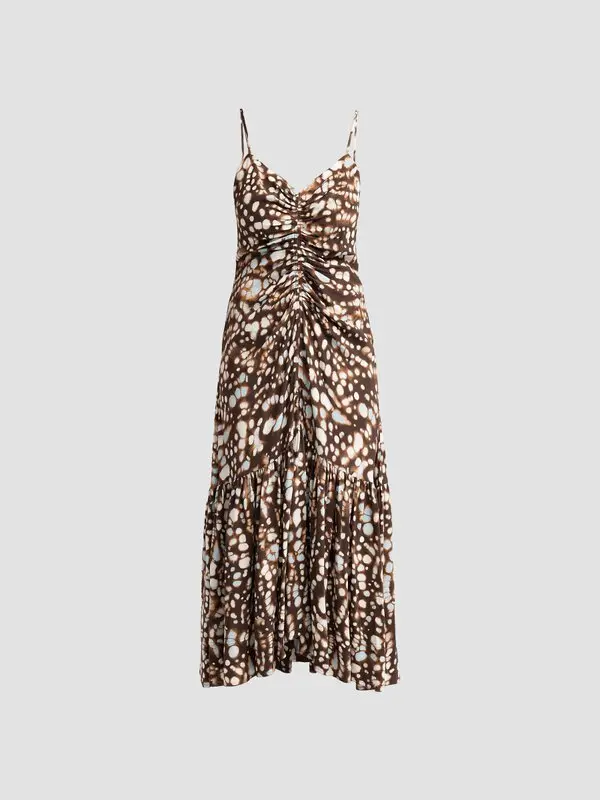 A.L.C. Lindsey Gathered Speckled Midi Dress