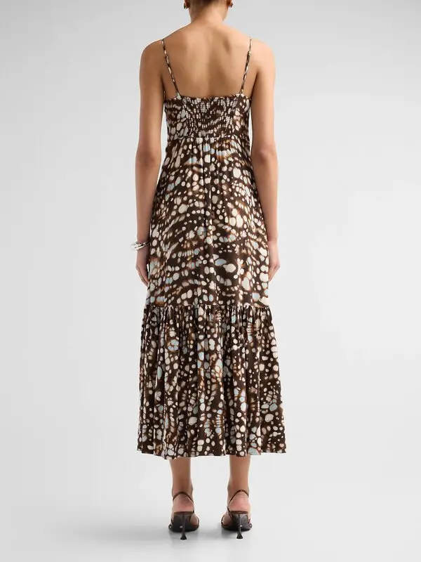 A.L.C. Lindsey Gathered Speckled Midi Dress