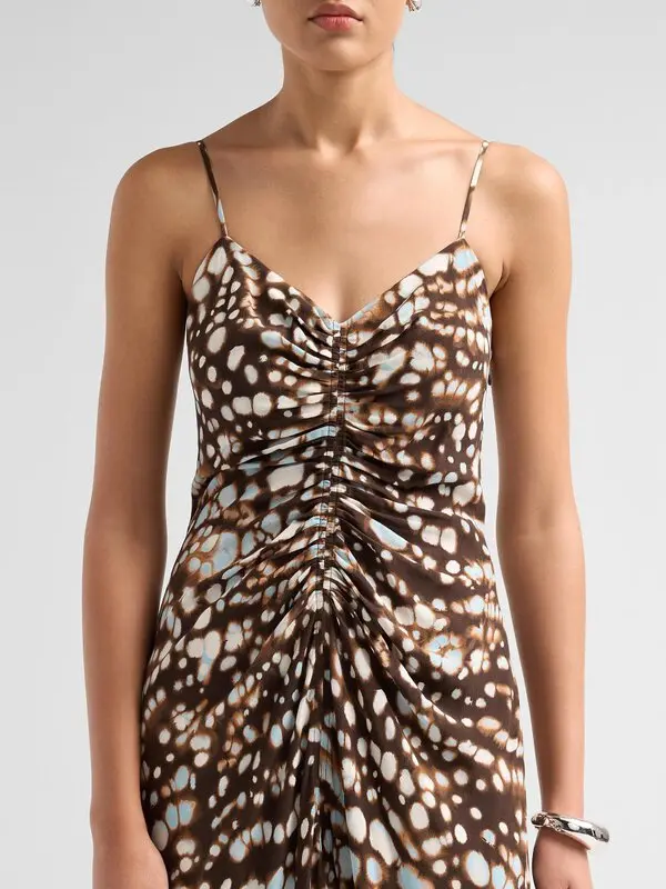 A.L.C. Lindsey Gathered Speckled Midi Dress