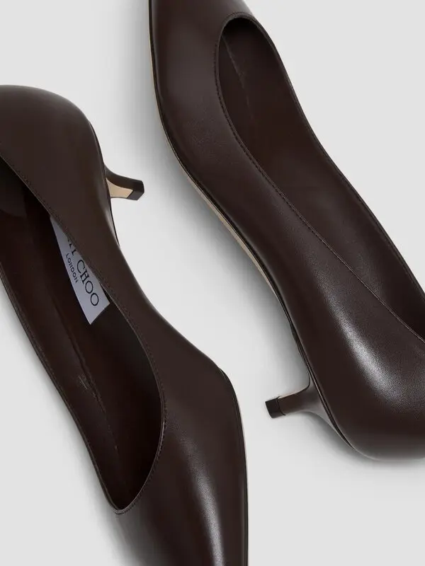 JIMMY CHOO Amelia 35mm Leather Pumps - Chocolate