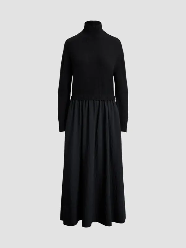 Polo Ralph Lauren Wool Crepe A-line Midi Dress