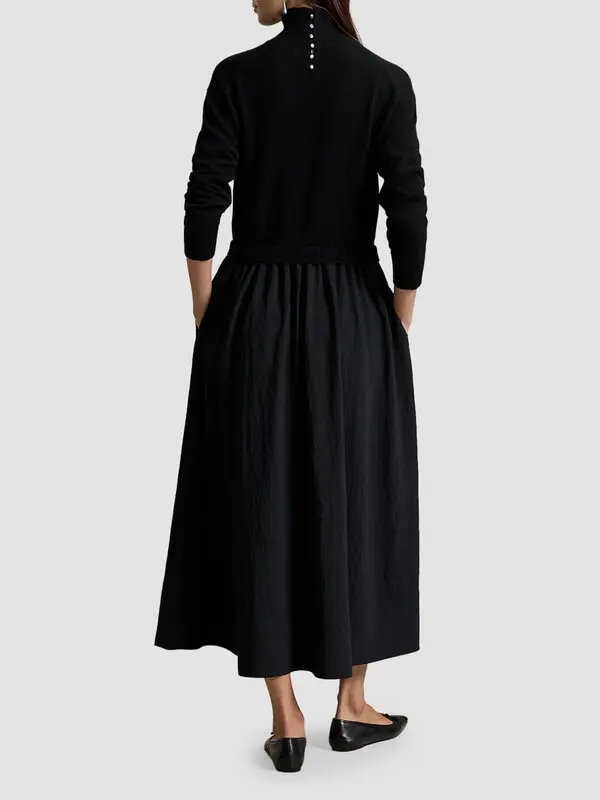 Polo Ralph Lauren Wool Crepe A-line Midi Dress