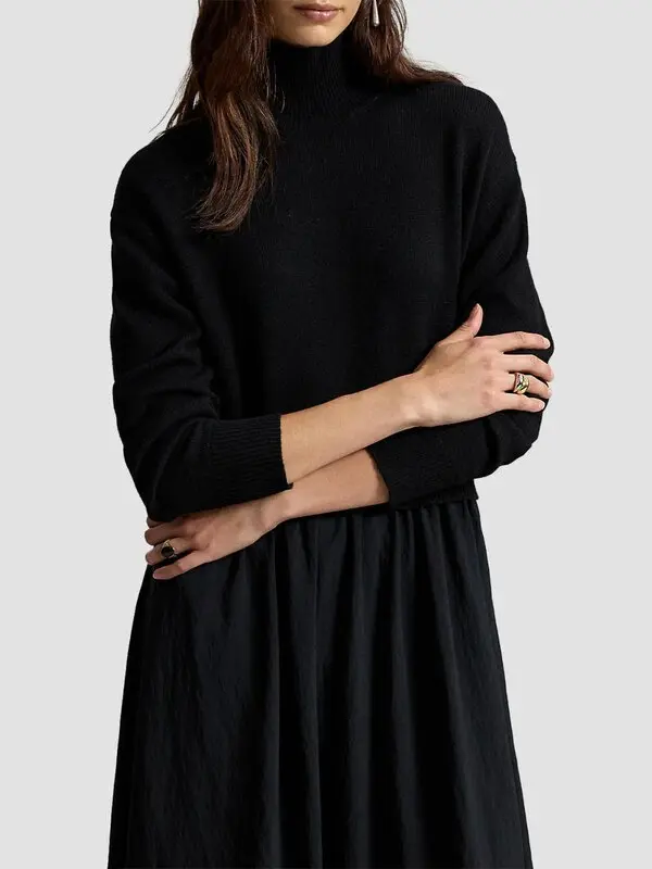 Polo Ralph Lauren Wool Crepe A-line Midi Dress