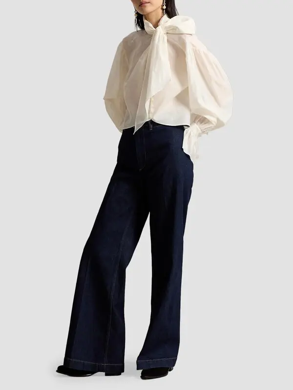 Polo Ralph Lauren Tiieneck Cotton-silk Organdy Shirt