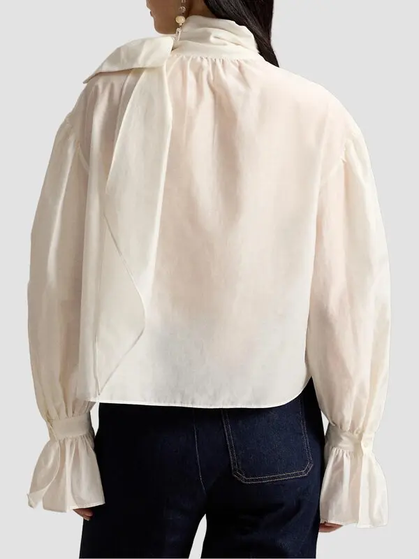 Polo Ralph Lauren Tiieneck Cotton-silk Organdy Shirt