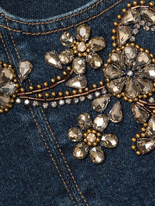 Cinq À Sept Cami Crystal Ivy-embellished High-rise Straight-leg Jeans