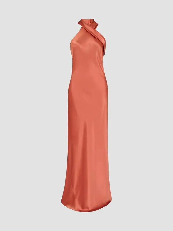 Galvan Pandora Halter Column Gown