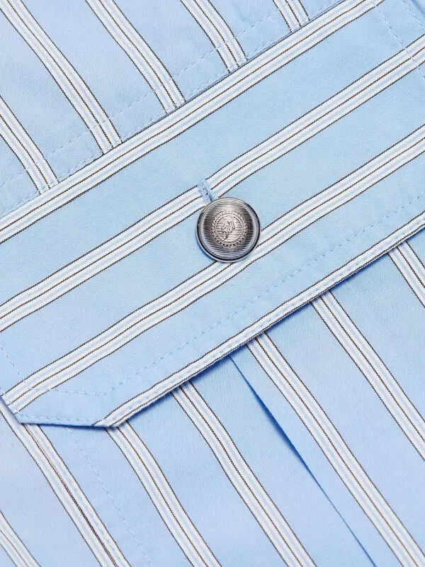 Cinq À Sept Prezley Lili-striped Tie-waist Crop Shirt