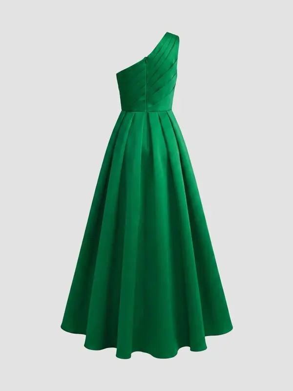 Mac Duggal One-shoulder Satin Column Gown
