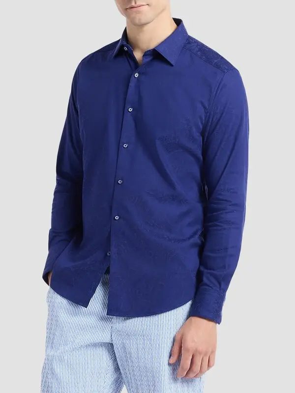 Robert Graham Hudson Paisley Jacquard Stretch-cotton Shirt