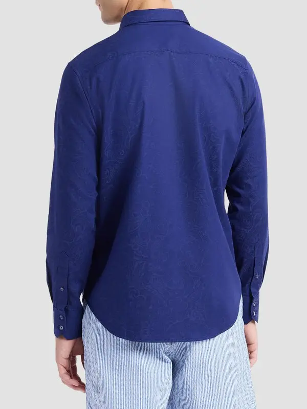 Robert Graham Hudson Paisley Jacquard Stretch-cotton Shirt