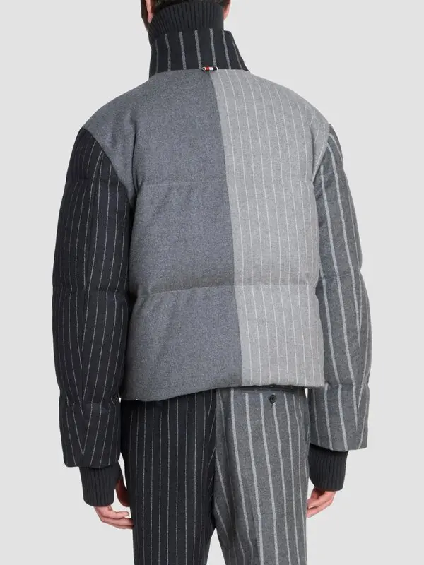 Thom Browne Chalk Striped Flannel Down Jacket