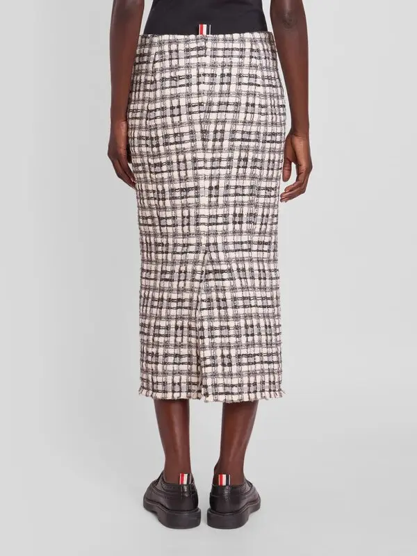 Thom Browne Tweed Low-rise Pencil Midi Skirt