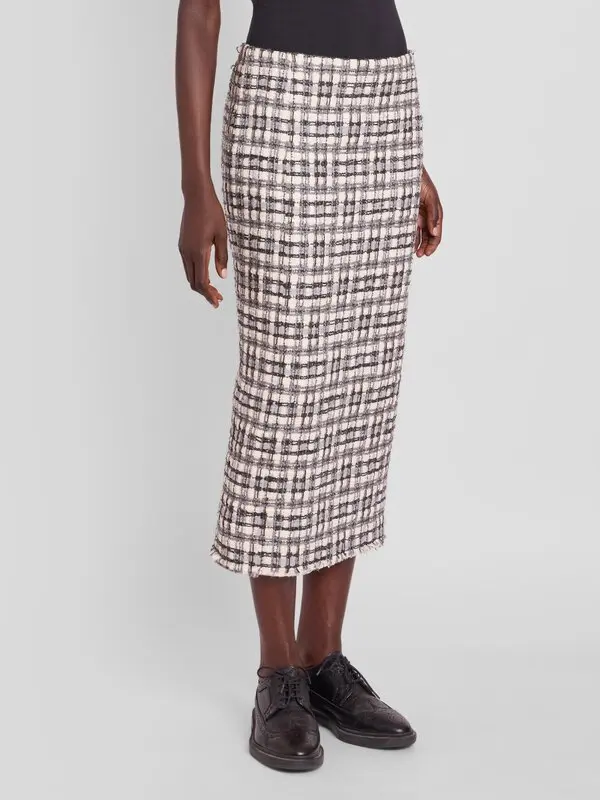 Thom Browne Tweed Low-rise Pencil Midi Skirt