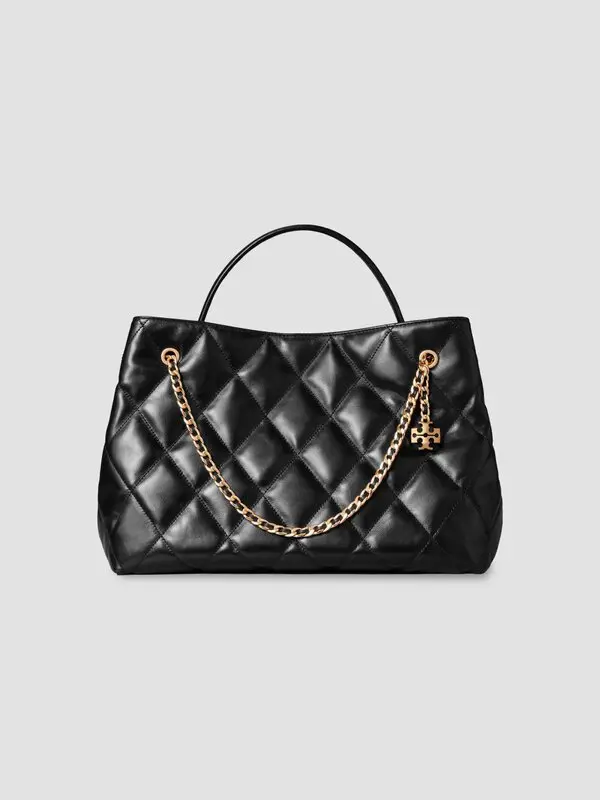 Tory Burch Fleming Leather Carryall Shoulder Bag